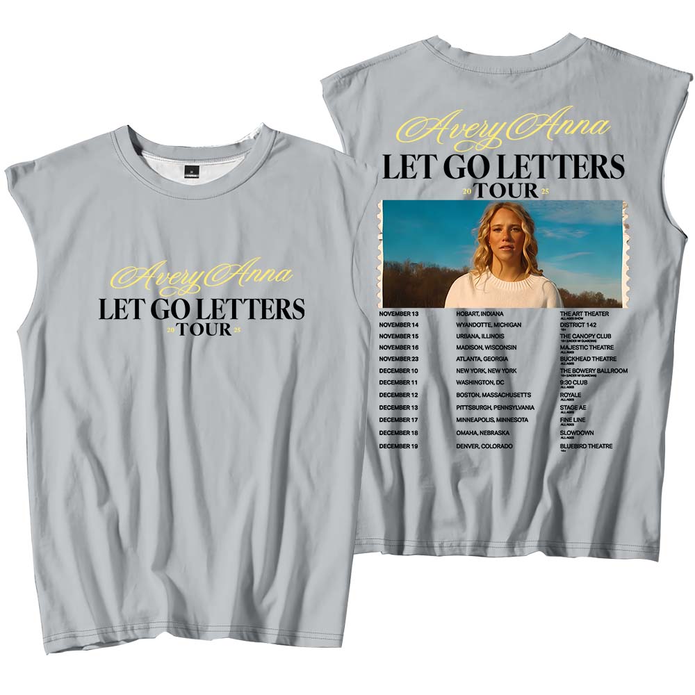 Avery Anna Let Go Letters Tour 2025 Merch Tank Tops Sleeveless T-Shirt ...
