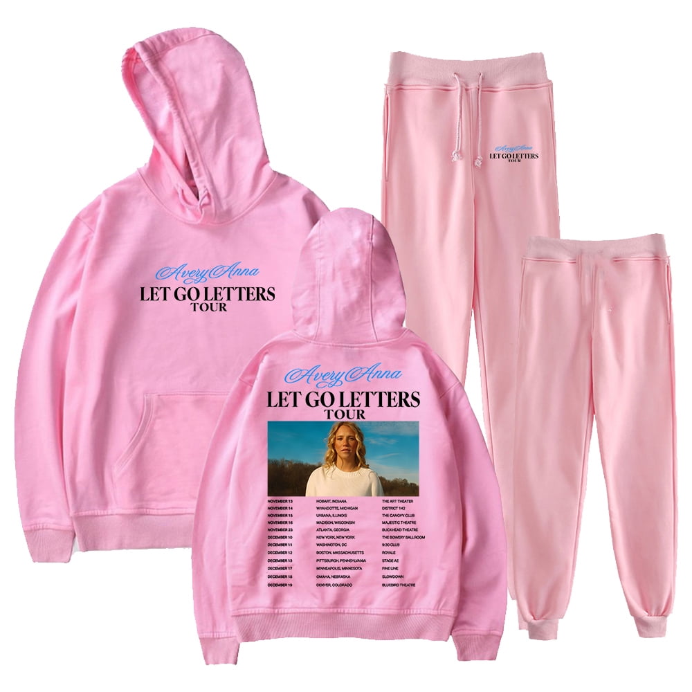 Avery Anna Let Go Letters Tour Hoodie Jogger Pants Two Piece Sets ...