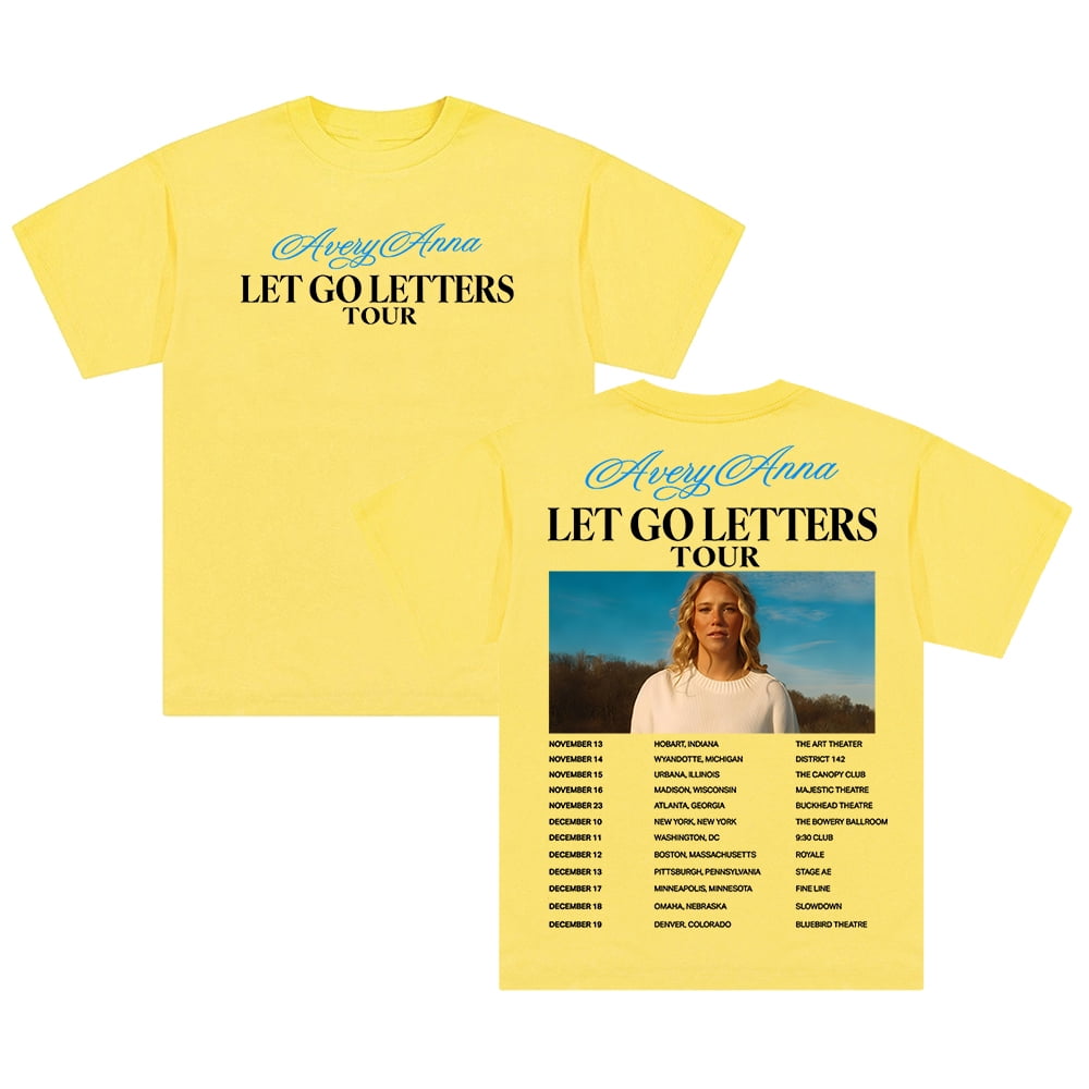 Avery Anna Let Go Letters Tour T-shirt Crewneck Short Sleeve Cotton Tee ...