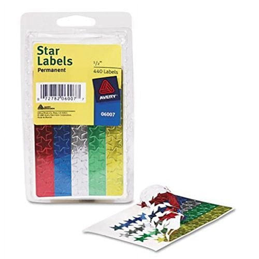 Avery Assorted Foil Star Labels 6007, 1/2 Diameter (Pack of 2 ...
