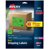 Avery Address Labels, 2" x 4", Assorted Neon, 150 Total (5978 ...