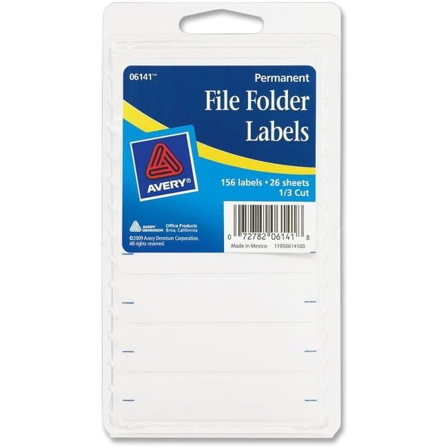 Avery Avery 2.75 in. X .625 in. White File Folder Labels 156 Count ...