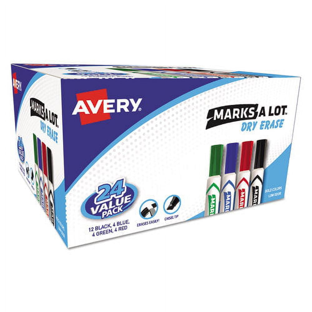 Avery Avery Marks A Lot Desk-Style Dry Erase Marker Value Pack, Broad ...