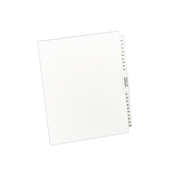 Avery Avery-Style Legal Exhibit Side Tab Divider, Title: 76-100, Letter ...