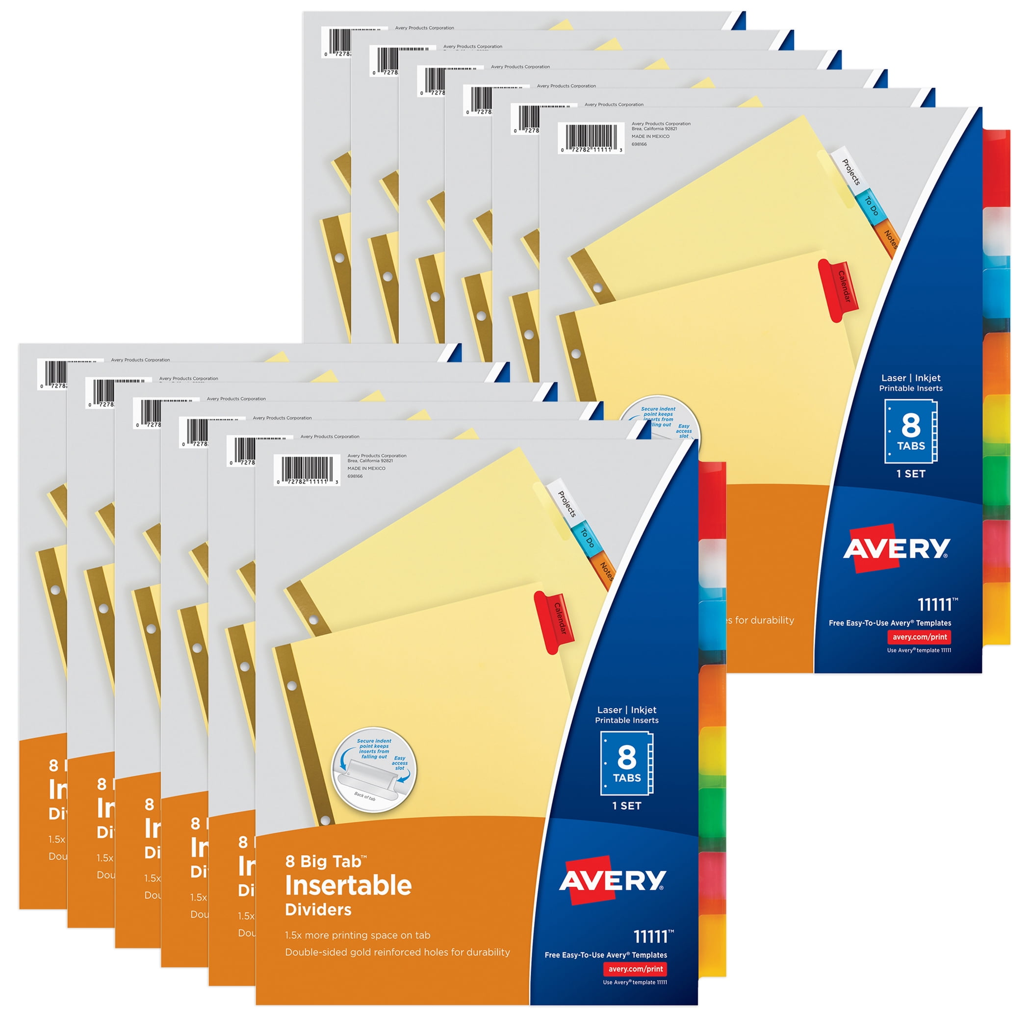 Avery 8-Tab Binder Dividers, Big Tab Insertable, Buff Colored Paper ...