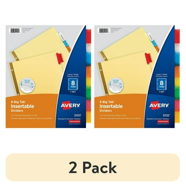 Avery Big Tabs, 5-Tab Dividers, Multicolor, Insertable, Double-Sided ...