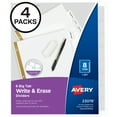 Avery Big Tab Write and Erase Dividers, 8 White Tabs, Reinforced Holes ...