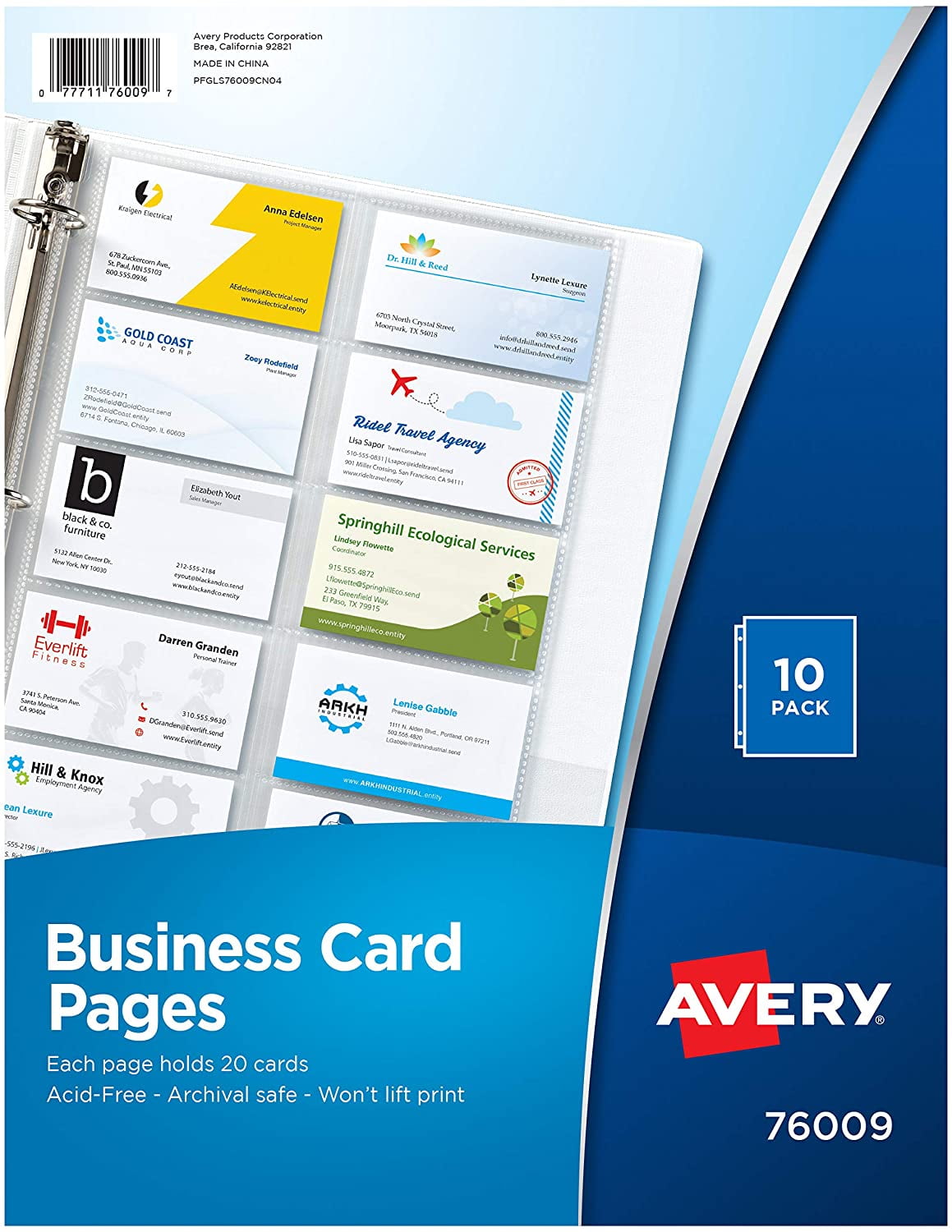Avery Business Card Pages, Pack of 10 (76009), Clear - Walmart.com