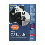 Avery CD Labels for Laser Printers, White, 100 Disc Labels and 200 ...