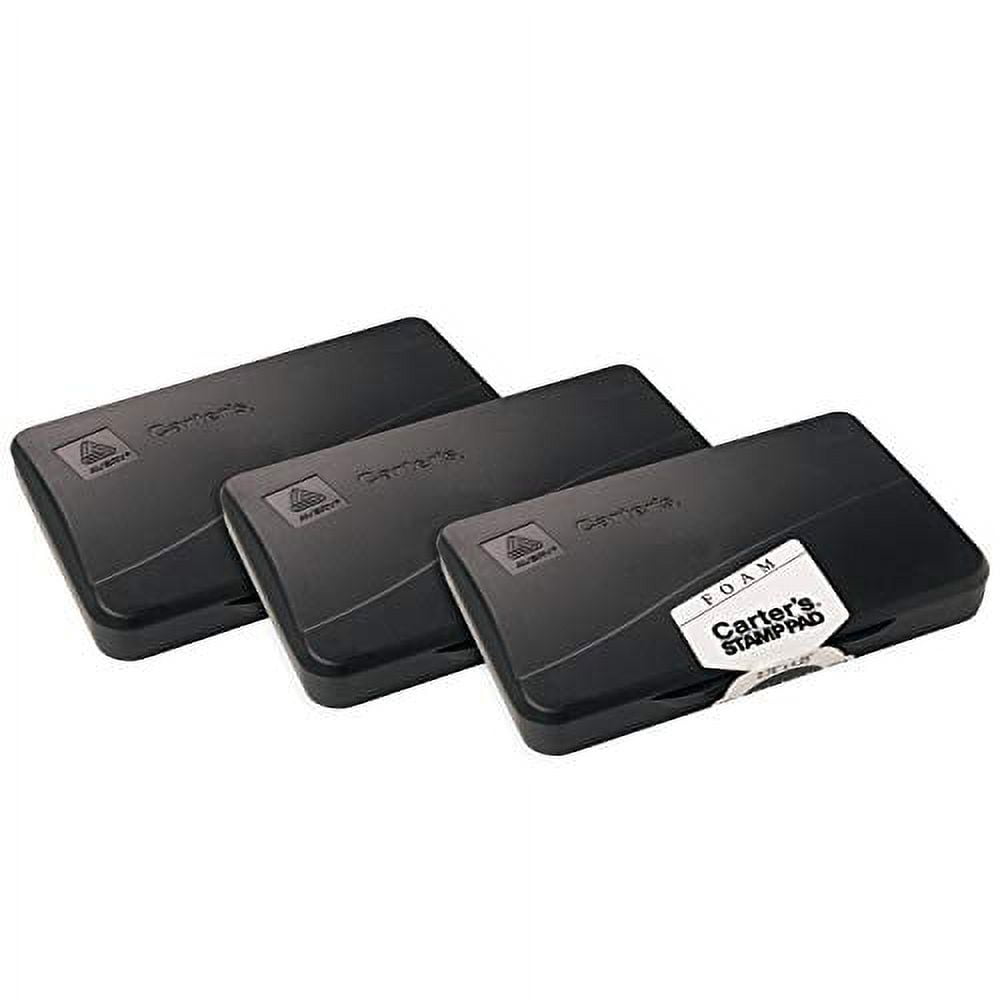 Avery Carter's Foam Stamp Pad, Black Ink, 2.75" x 4.25", 3 Pack (25603 ...