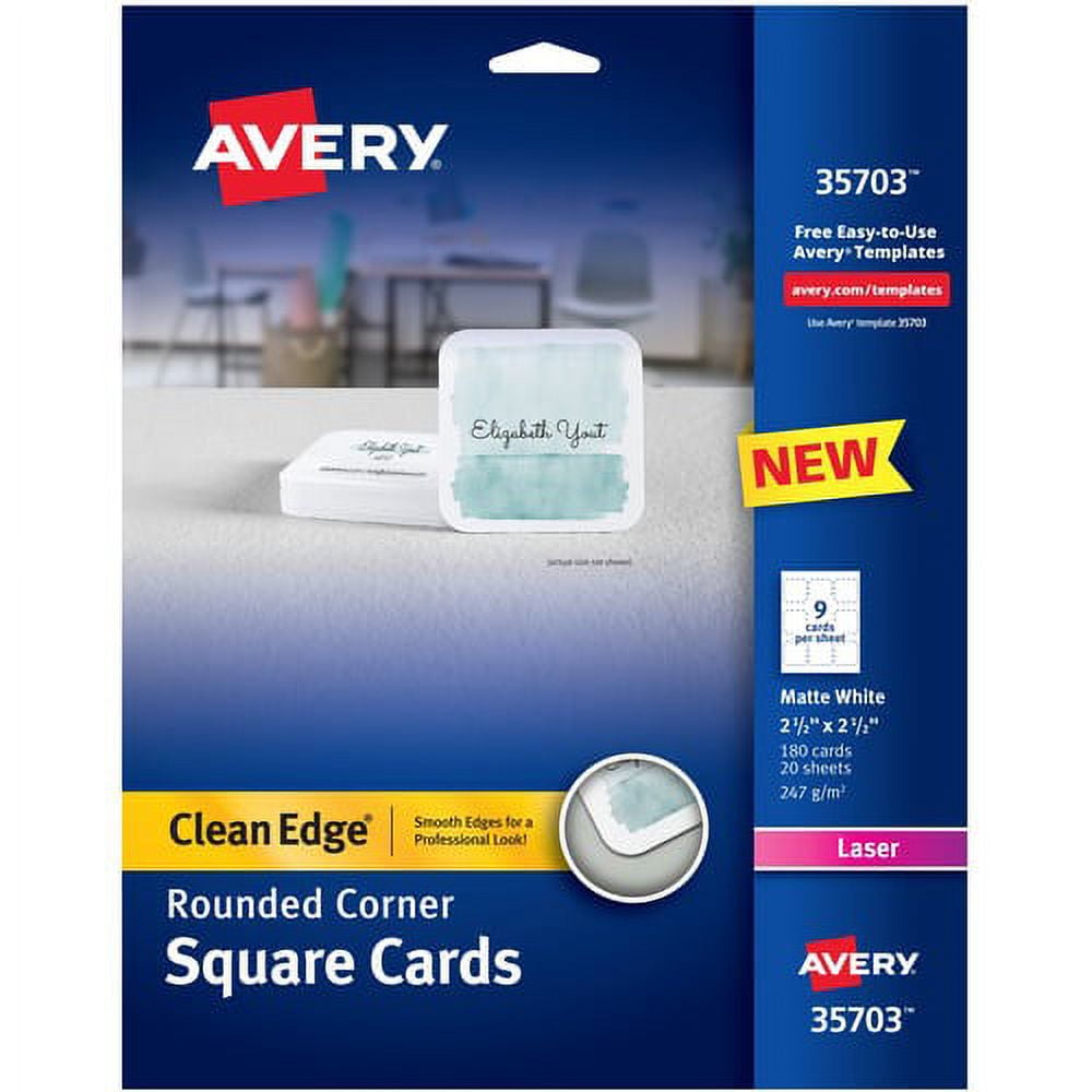 Avery® Clean Edge Laser Printable Multipurpose Card - White - 145 ...
