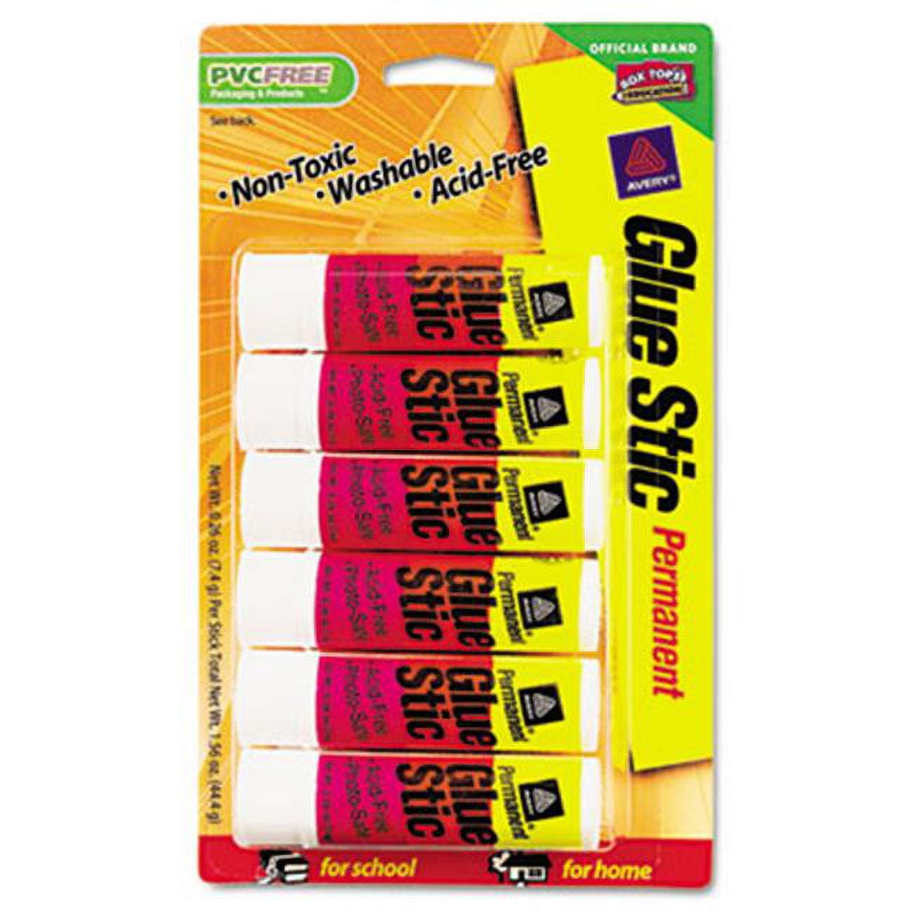 Avery Clear Application Permanent Glue Stics- .26 oz- Stick- 6/Pack ...