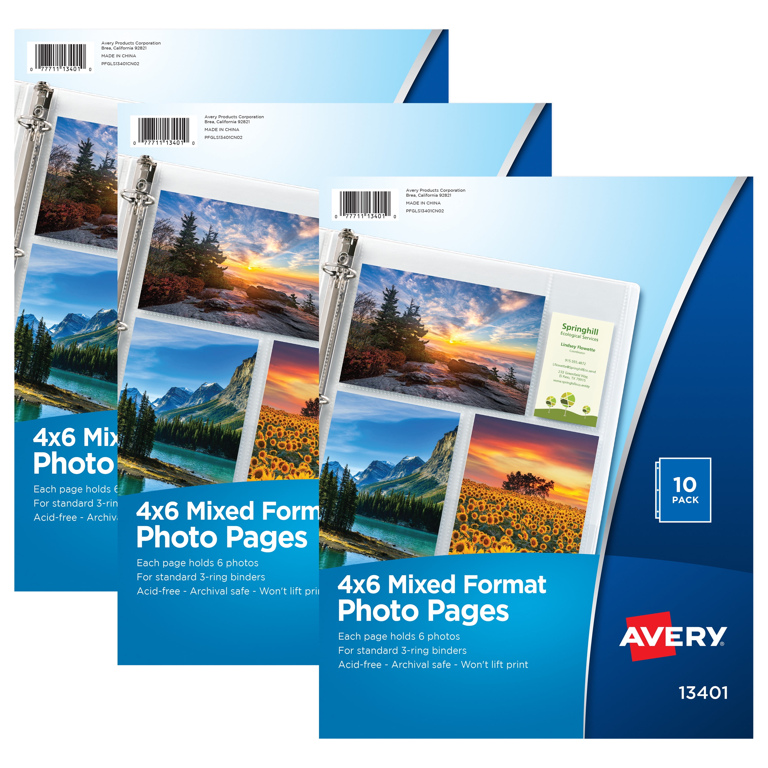 Avery 4"x6" Photo Pages, Clear Protective Plastic Sheets for 3-Ring ...