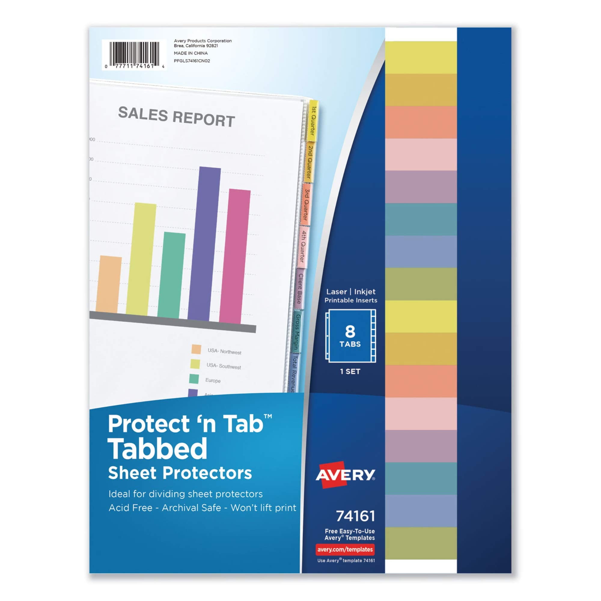 Avery Clear Protect 'n Tab Tabbed Sheet Protector Dividers, 8-Tab Set ...