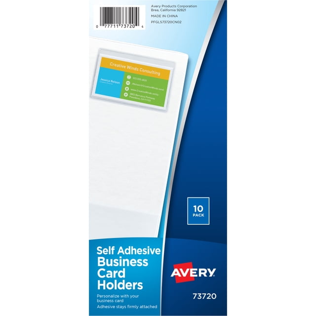 Avery Clear Self-Adhesive Business Card Holders,10ct (73720) - Walmart ...