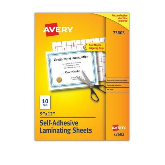 Avery Self Adhesive Laminating Sheets