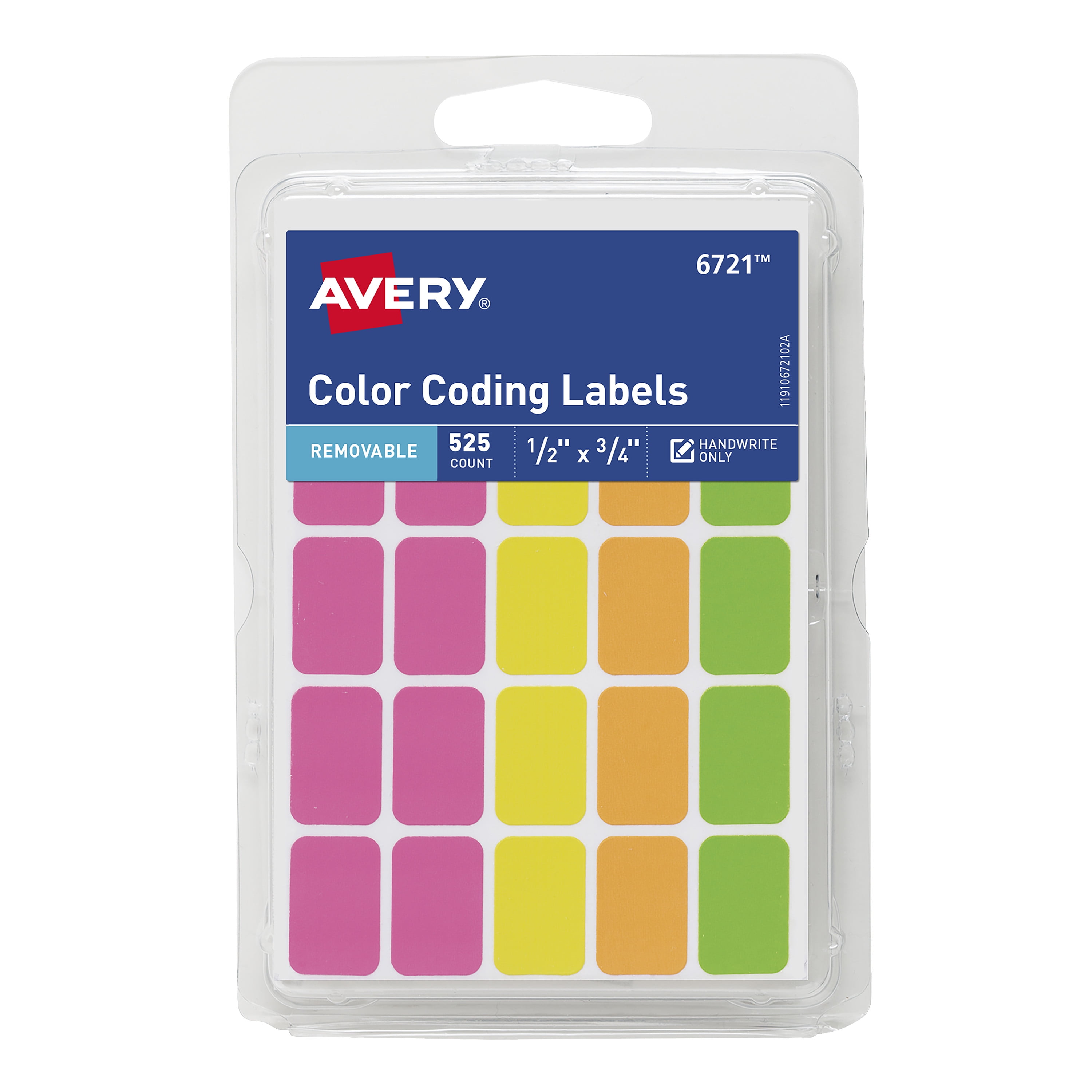 Avery Color Coding Labels, 1/2" x 3/4", Paper, Removable, Neon Colors ...