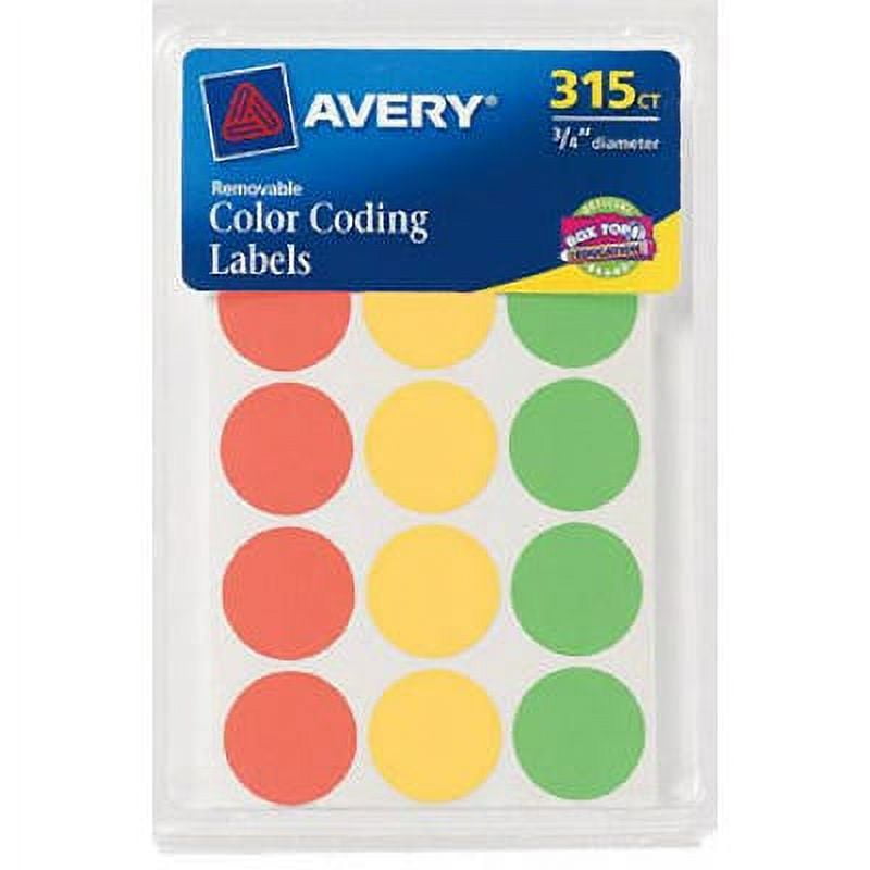 Avery Color Coding Labels, Assorted Neon Colors, Round, .75-In., 315-Ct ...