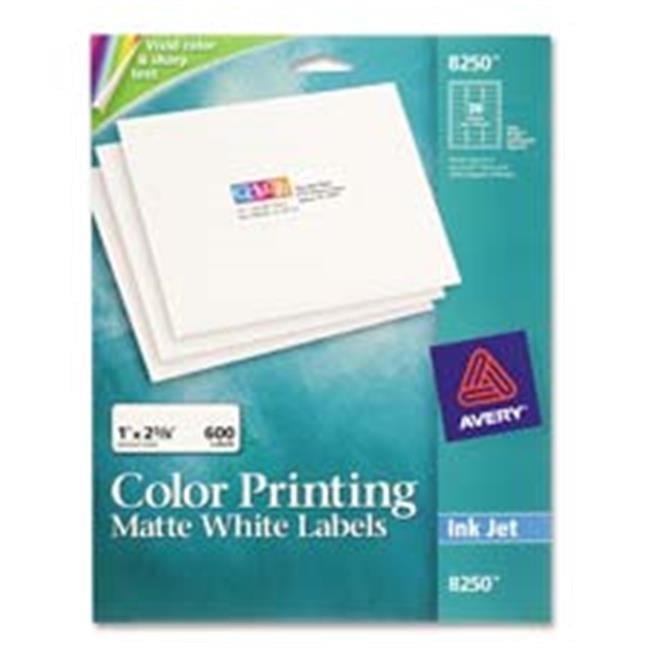 Avery Consumer Products Color Inkjet Labels- Matte White- Rectangle ...