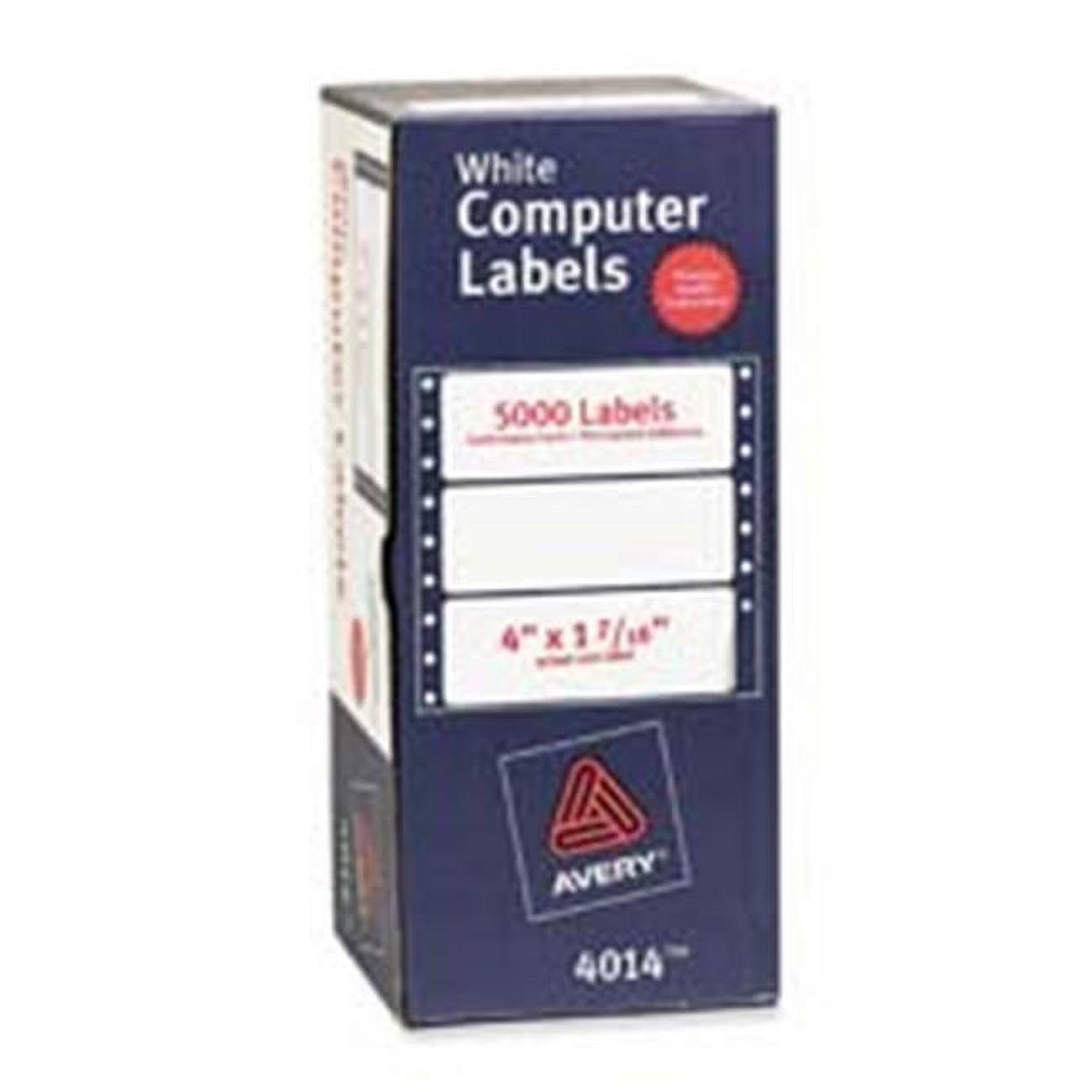 Avery Consumer Products Pin Fed Labels- 1 Across- 4in.x.94in.- White ...