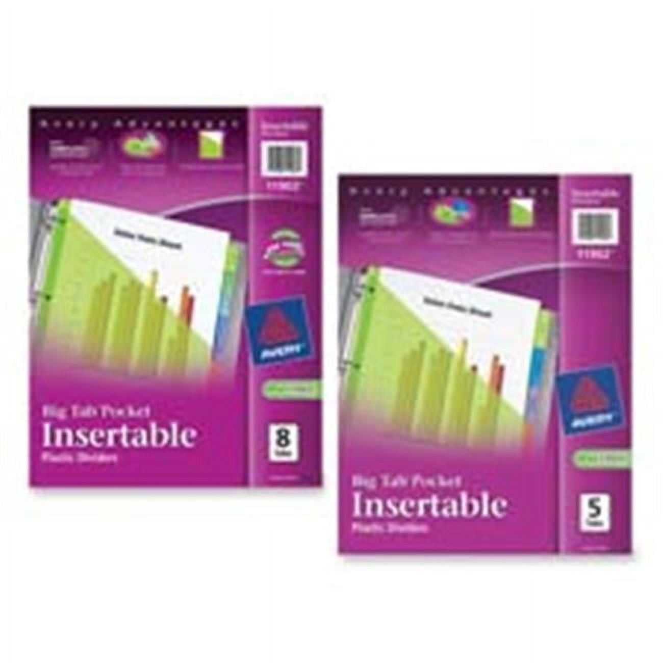 Avery Consumer Products Pocket Insertable Dividers- Plastic- 8-Tab ...
