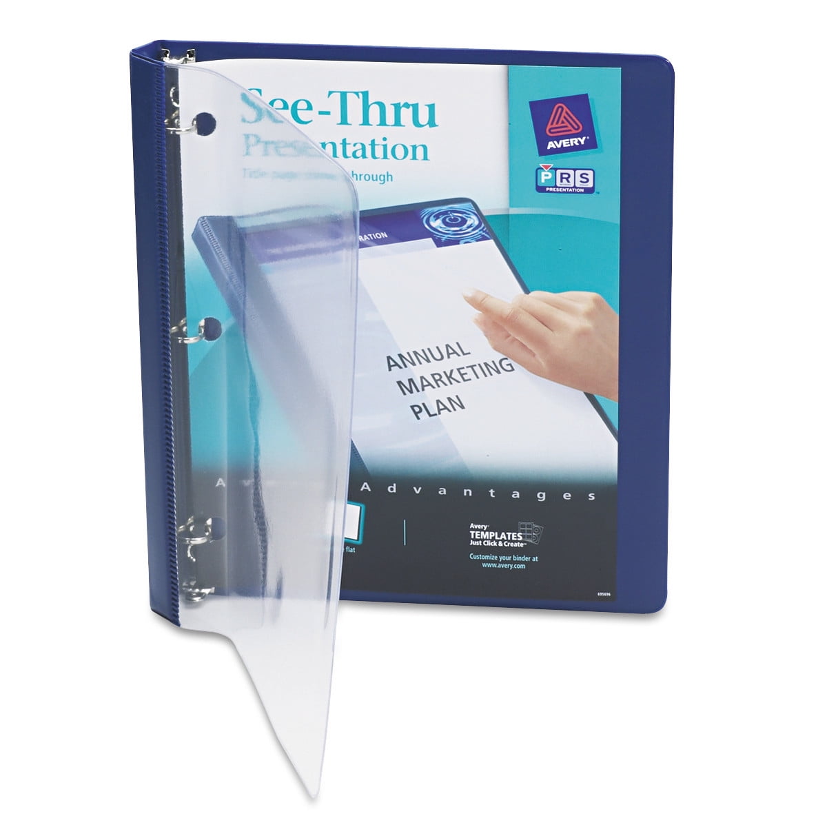 Avery See-Thru Binder, 1/2" Round Rings, 100-Sheet Capacity, Blue ...