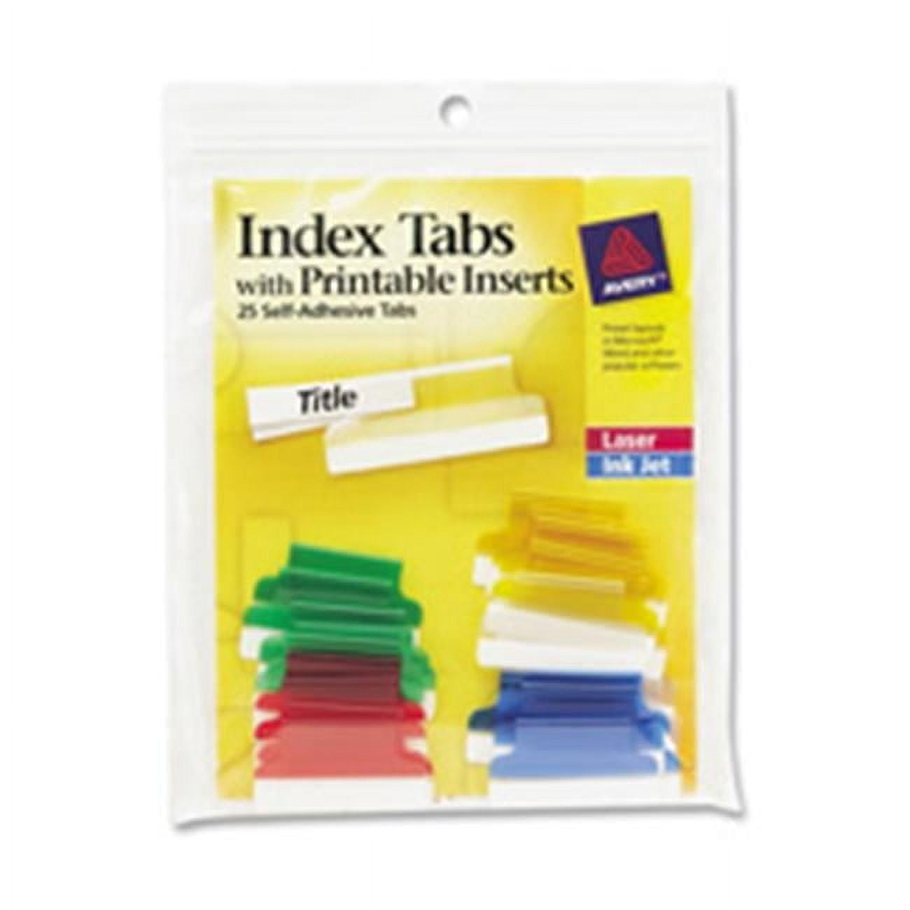Avery Consumer Products Self-Adhesive Tabs W-Laser Printable Inserts- 1 ...