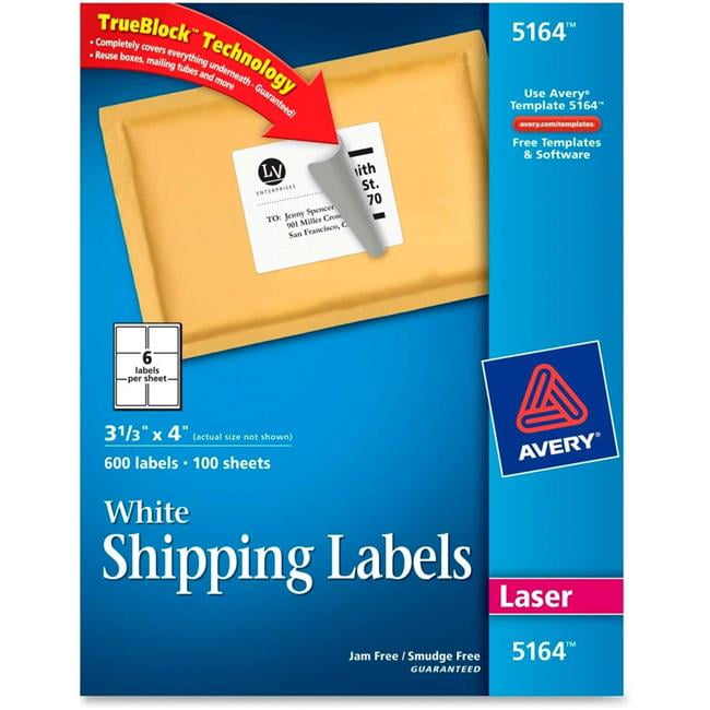 Avery Consumer Products B1373401 Shipping Labels with TrueBlock ...
