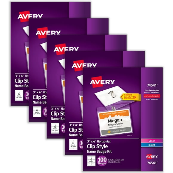 Avery Plastic Name Tag Holders