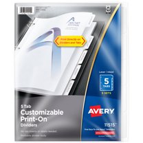 Avery Unpunched Print-On Dividers, 8 Tabs, 5 Sets (11553) - Walmart.com