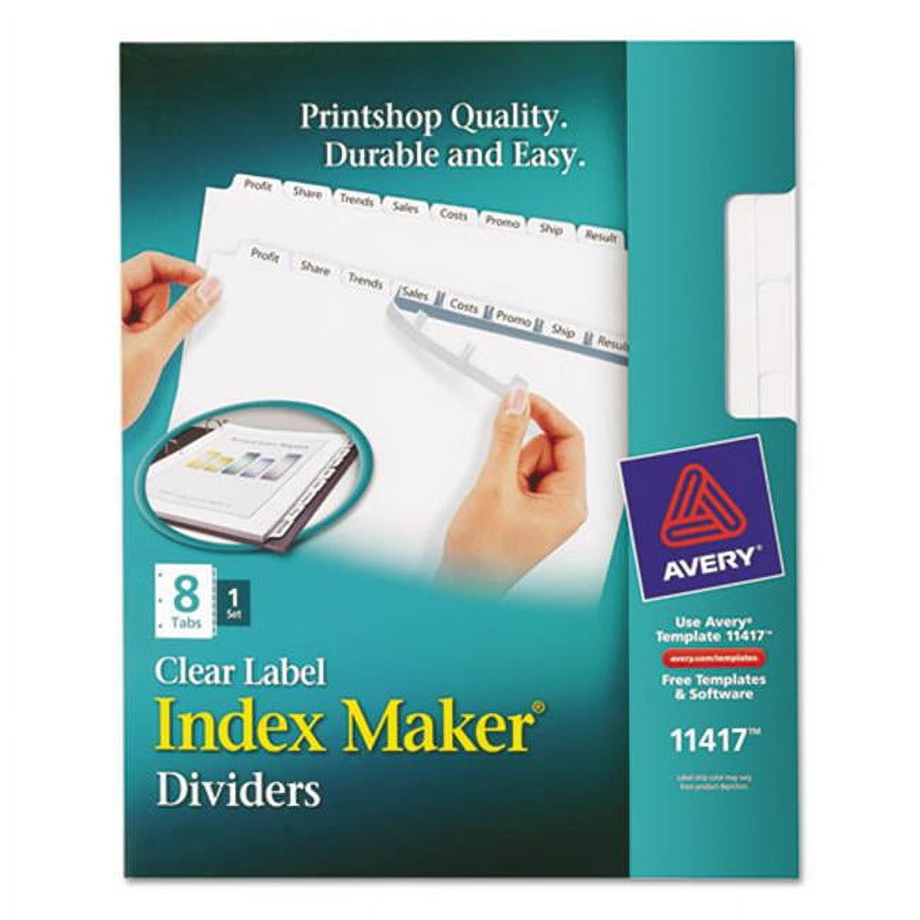 Avery Index Maker Paper Dividers with Print & Apply Label Sheets 8 Tabs ...