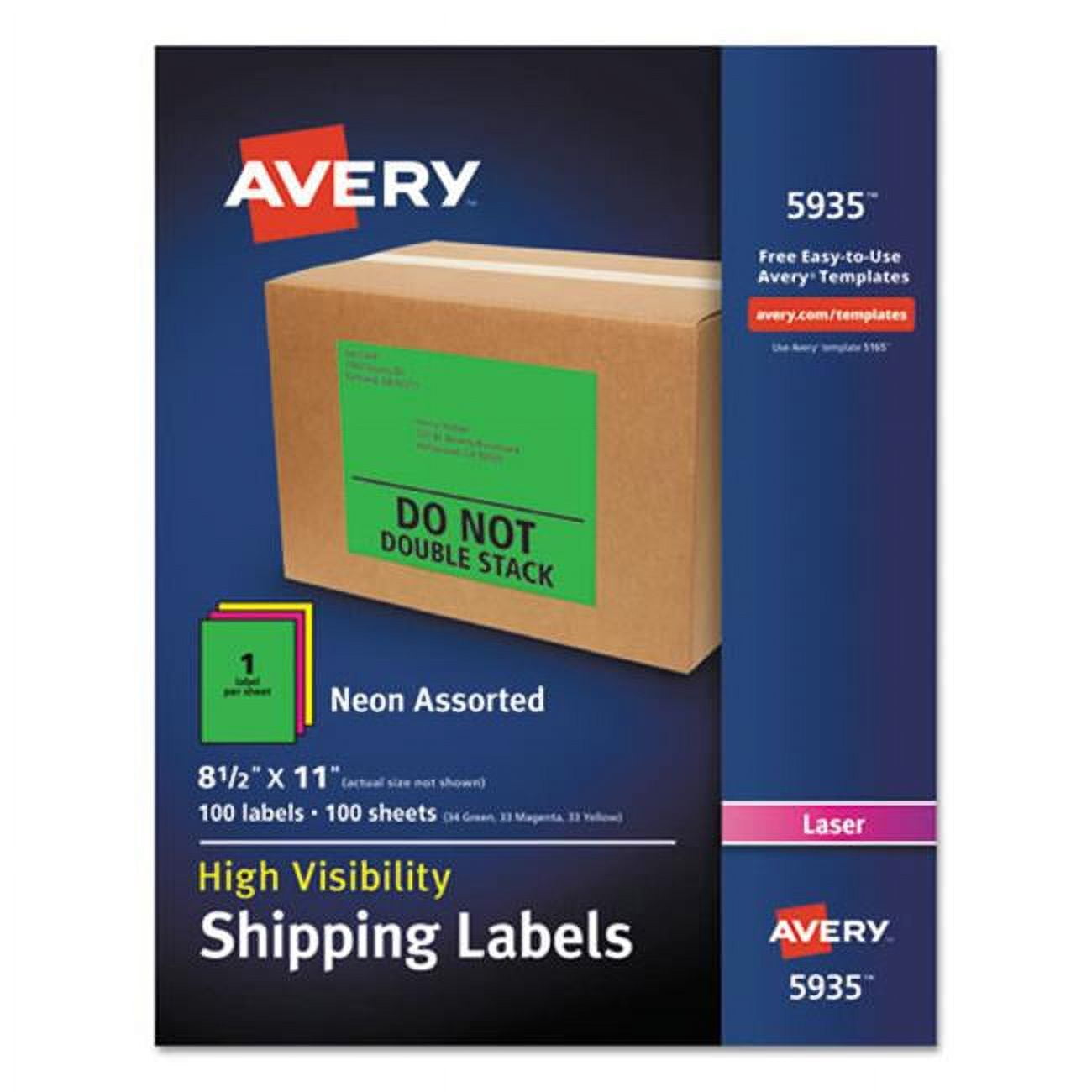 Avery-Dennison 5935 Neon Shipping Label, Assorted - Walmart.com