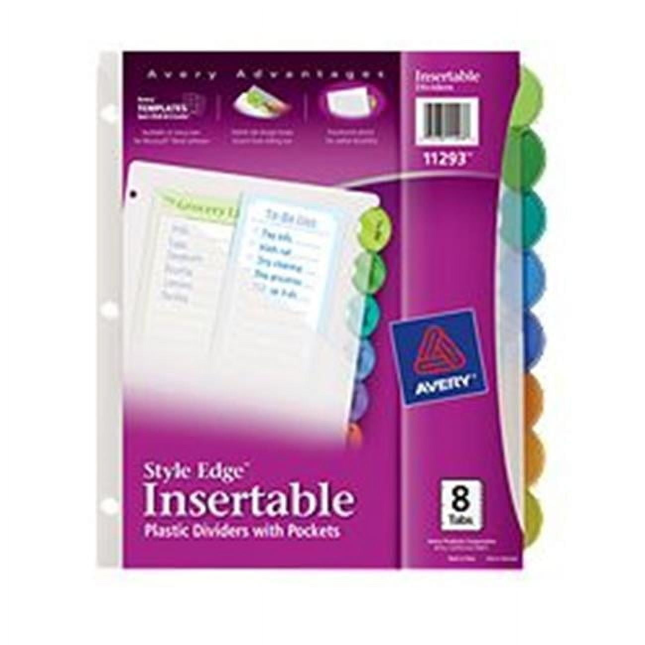 Avery-Dennison Ave Style Edge Insertable Plastic Dividers With Pockets ...