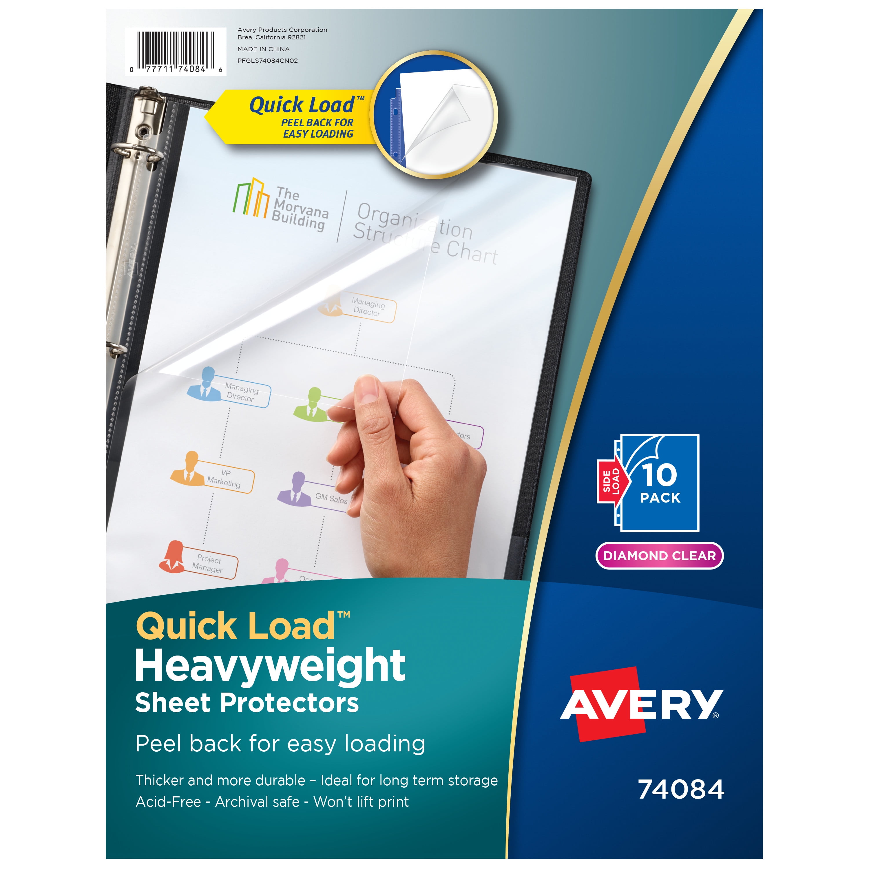 Avery Diamond Clear Quick Load Sheet Protectors, Top & Side Load, 8.5 x ...