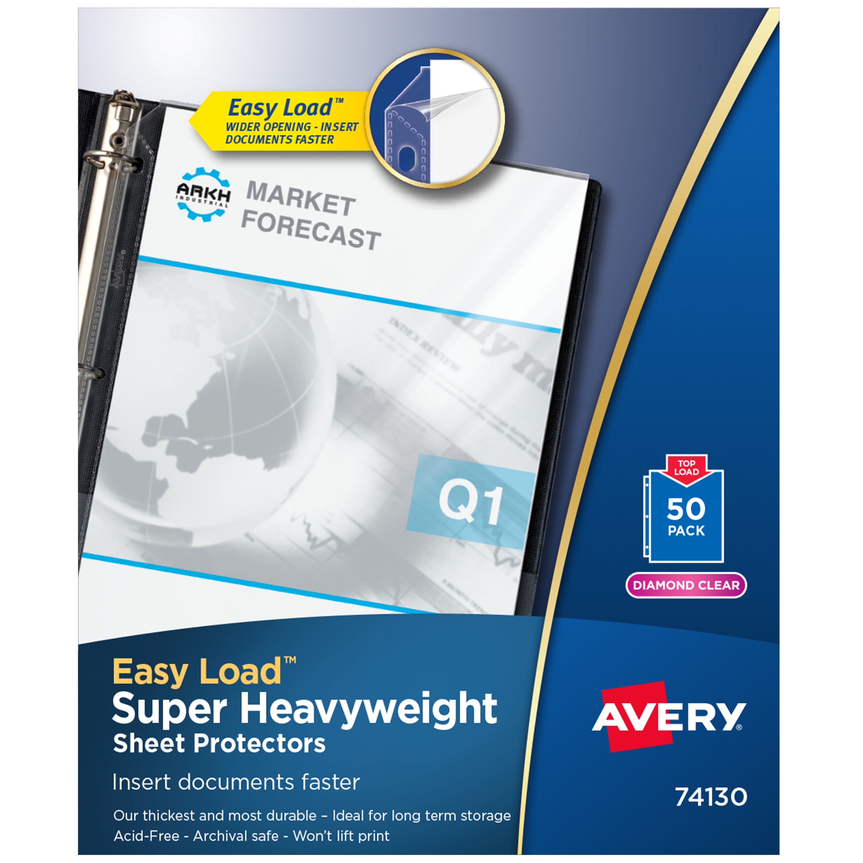 Avery Easy Load Heavyweight Plastic Duty Sheet Protectors, 50 ct (74130 ...