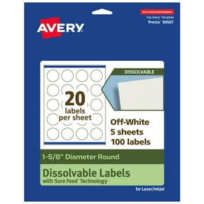 "Avery Printable Round Labels for Laser Printers, 2-1/2"", 300 Pack ...