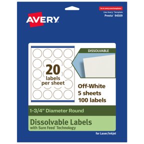 Avery Round Labels, 2" Diameter, Glossy White, 60ct (22817) - Walmart.com