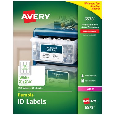 Avery Durable ID Labels, Permanent Adhesive, 5/8" x 3", 1,600 Labels (6577) - Walmart.com