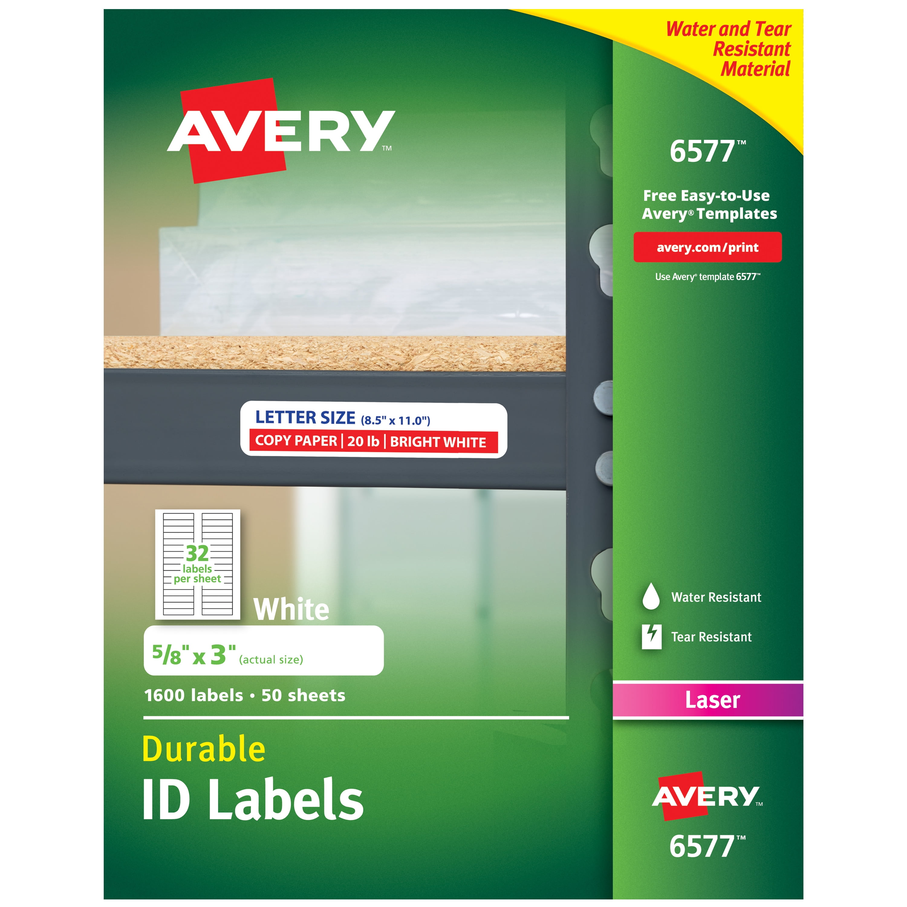 "Avery Office Durable ID Labels, Printable Laser Business, Permanent ...
