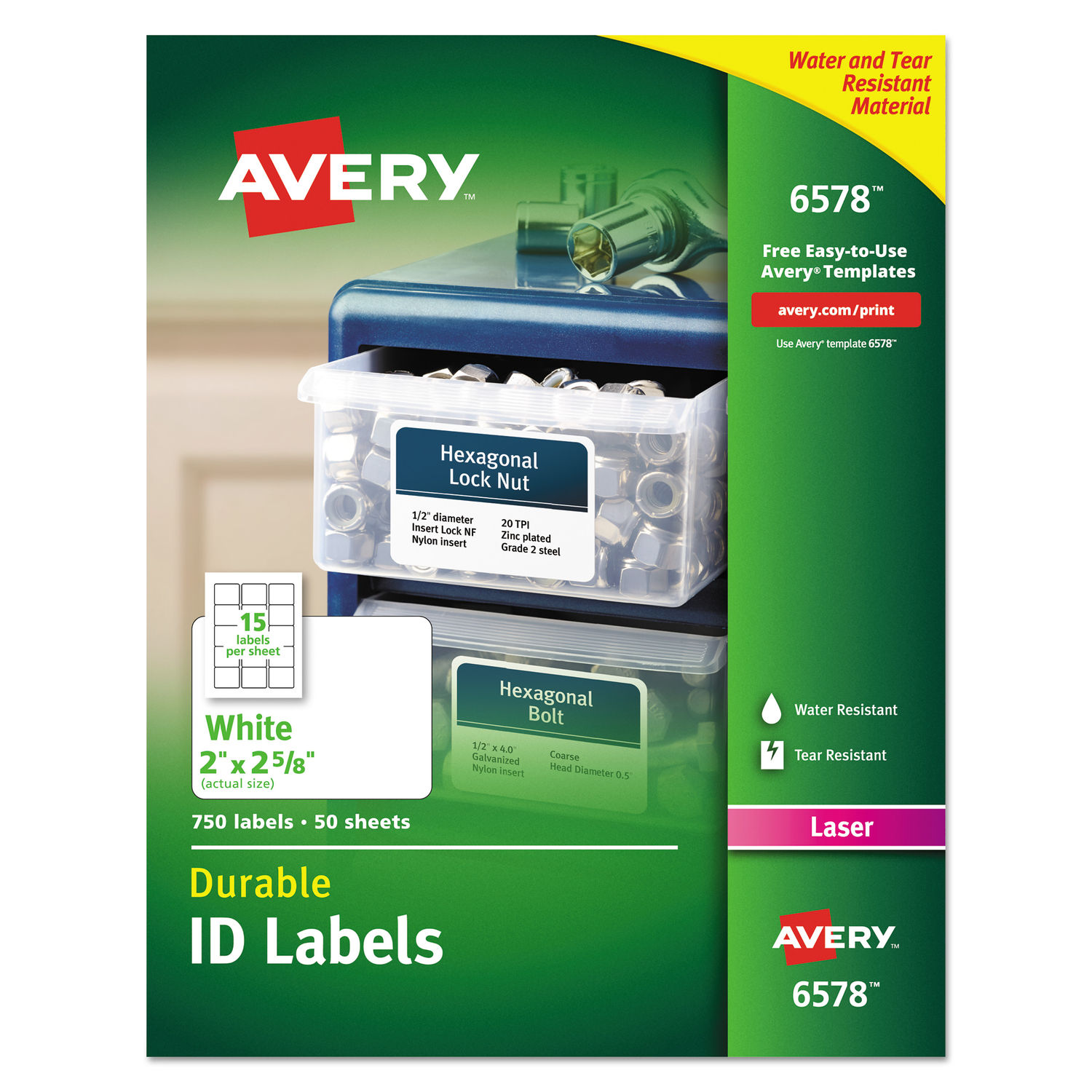 Avery Durable Permanent ID Labels with TrueBlock Technology Laser ...
