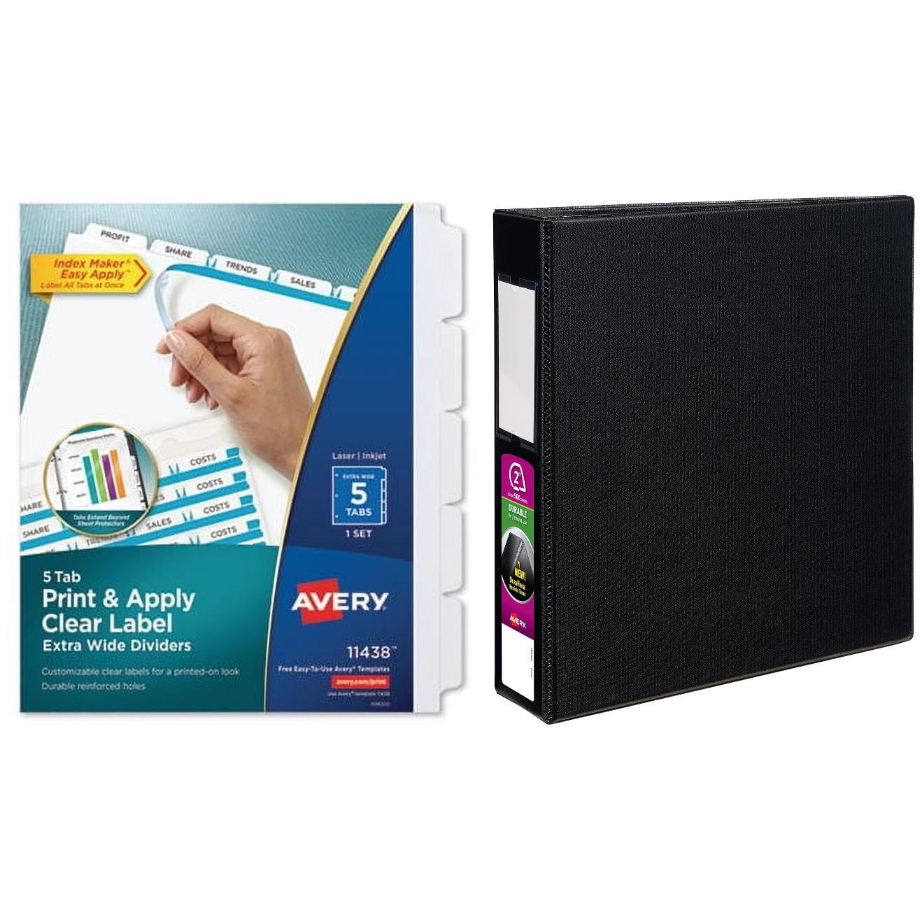 Avery Durable Round Ring Binder with Label Holders and Avery Index ...