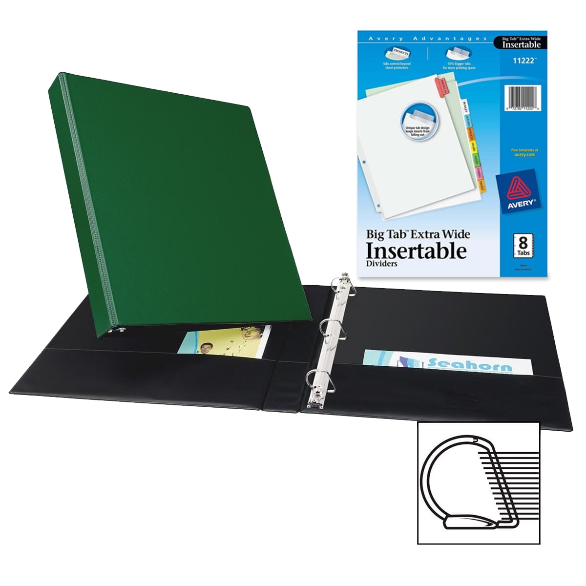 Avery Durable Round-Ring Reference Binders and Avery Extra-Wide Big Tab ...