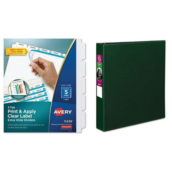 Avery Durable Round-Ring Reference Binders and Avery Index Maker Extra ...