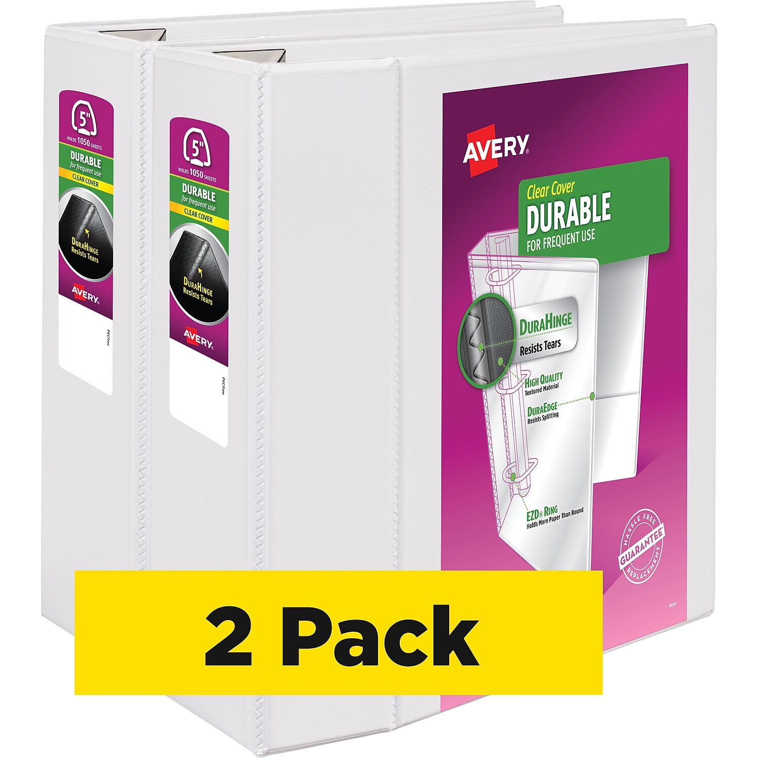 Avery Durable 5 Inch 3-Ring View Binder, EZD Rings, Tear-Resistant ...