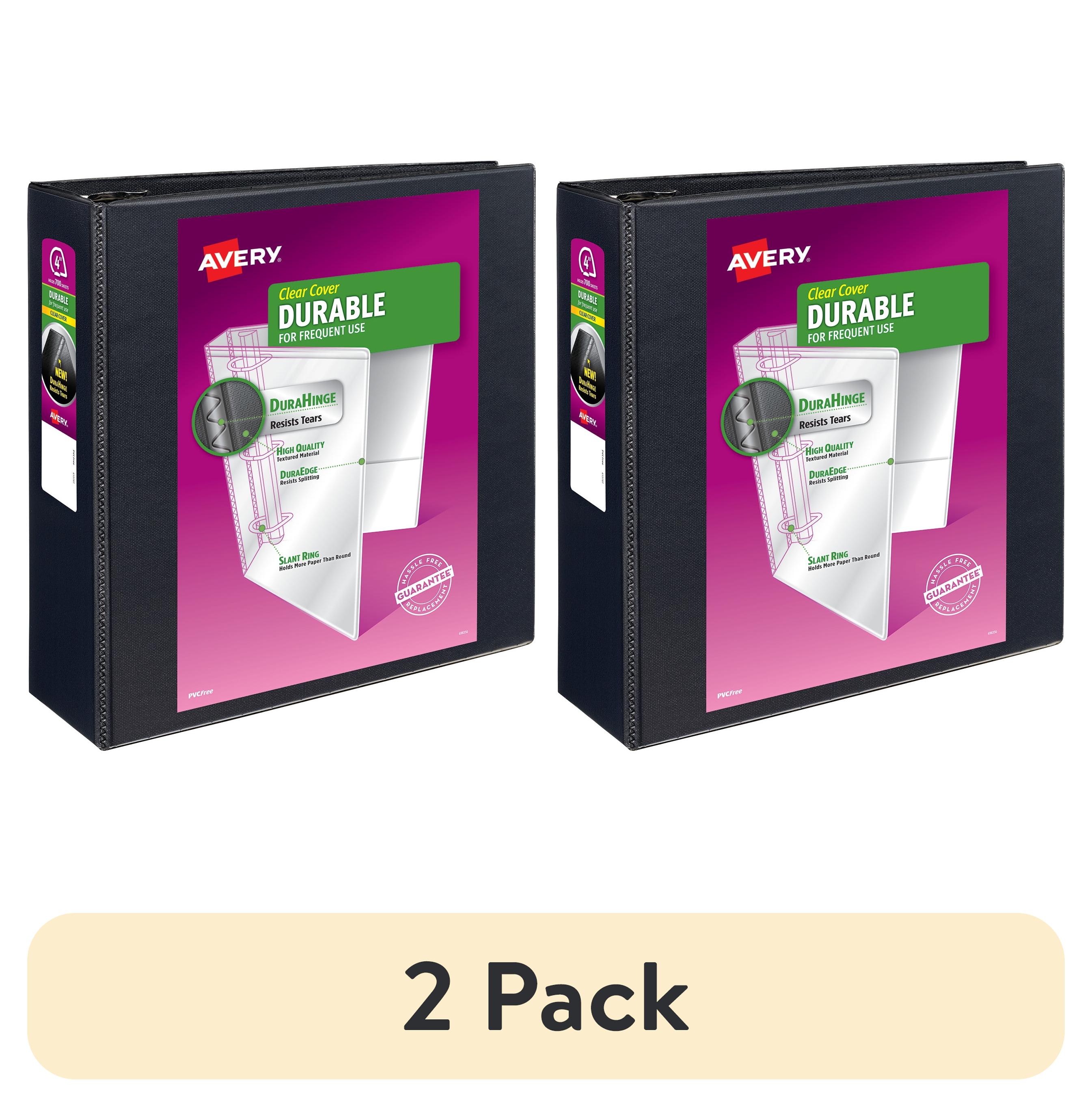 (2 pack) Avery Durable View 3 Ring Binder, 4" EZD Rings, 1 Black Binder ...