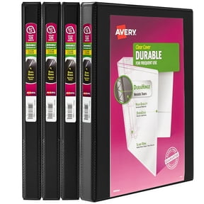 6 Inch Ring Binder With Slant D-Rings, Black, Clear View, Pockets ...