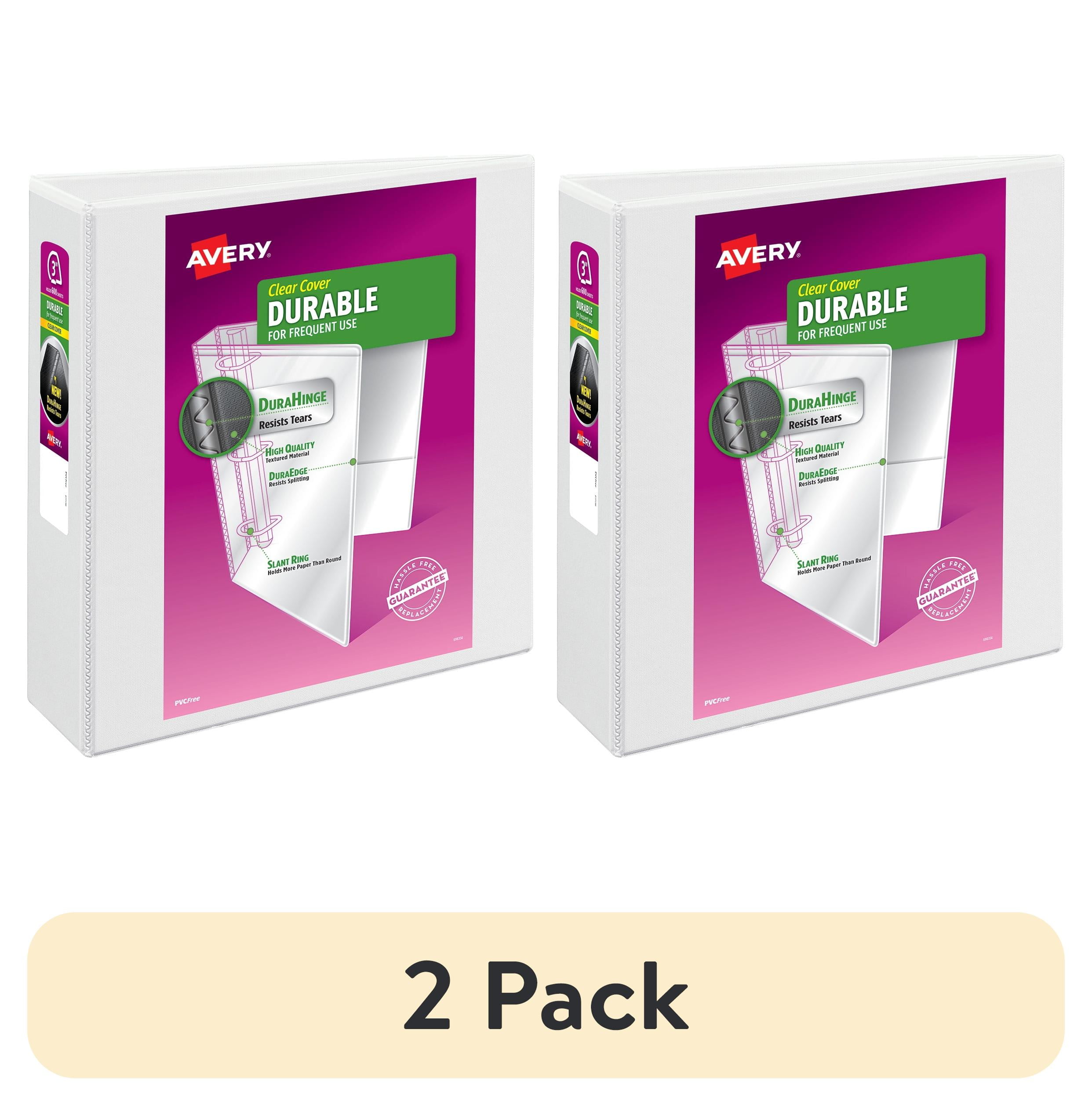 (2 pack) Avery Durable View Binders, 3 inch Rings, 1 White Binder ...