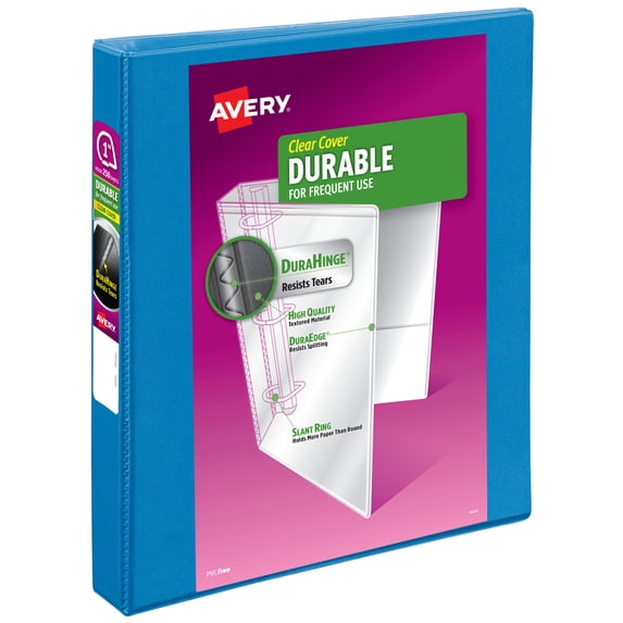 Avery, View1" 1" Durable Binder, Pool Blue, 3 Ring, 250 Sheets ...