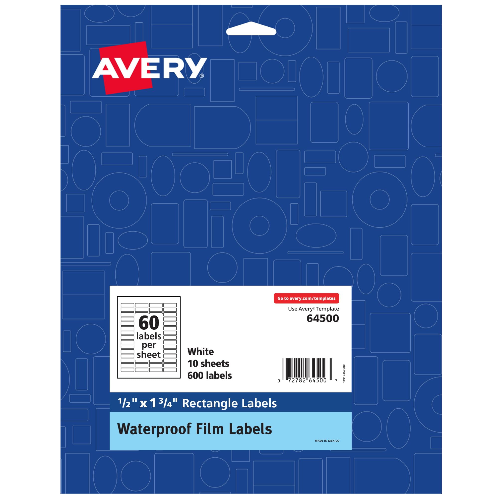 Avery Durable Waterproof Oil-Resistant Film Labels with Sure Feed ...