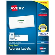 "Avery Matte Clear Address Labels for Laser Printer, Sure Feed, 1"" x 2 ...